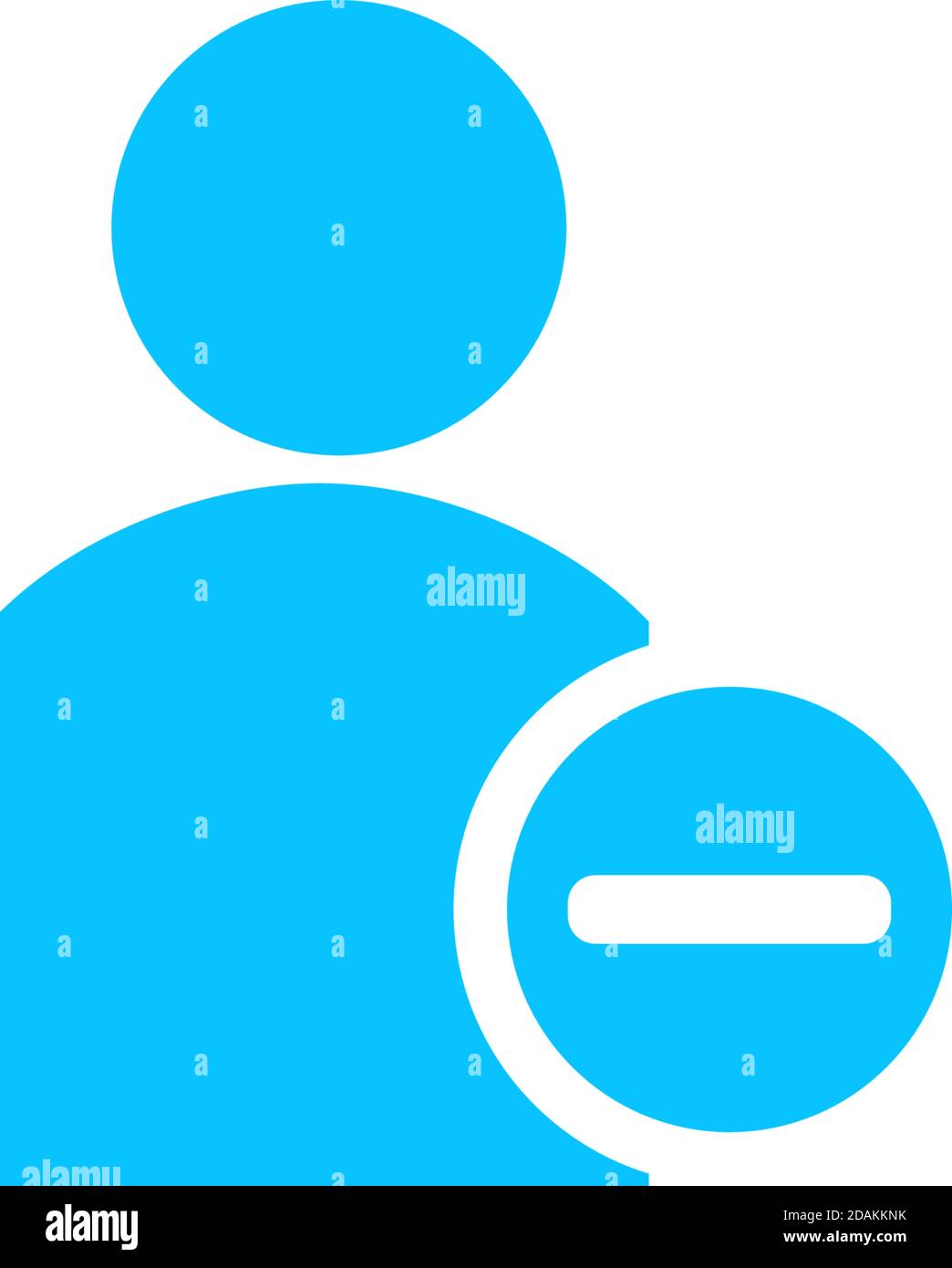 Delete user icon flat. Blue pictogram on white background. Vector ...