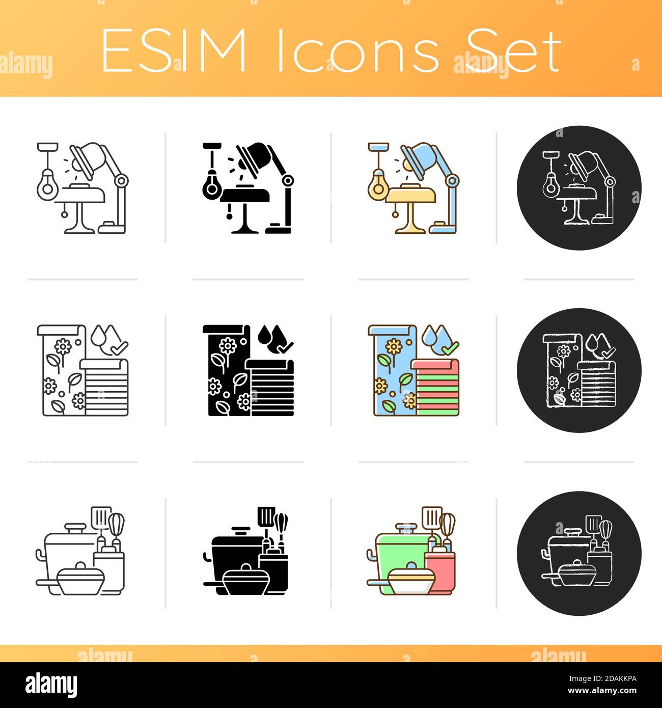 Home and living design icons set Stock Vector Image & Art - Alamy