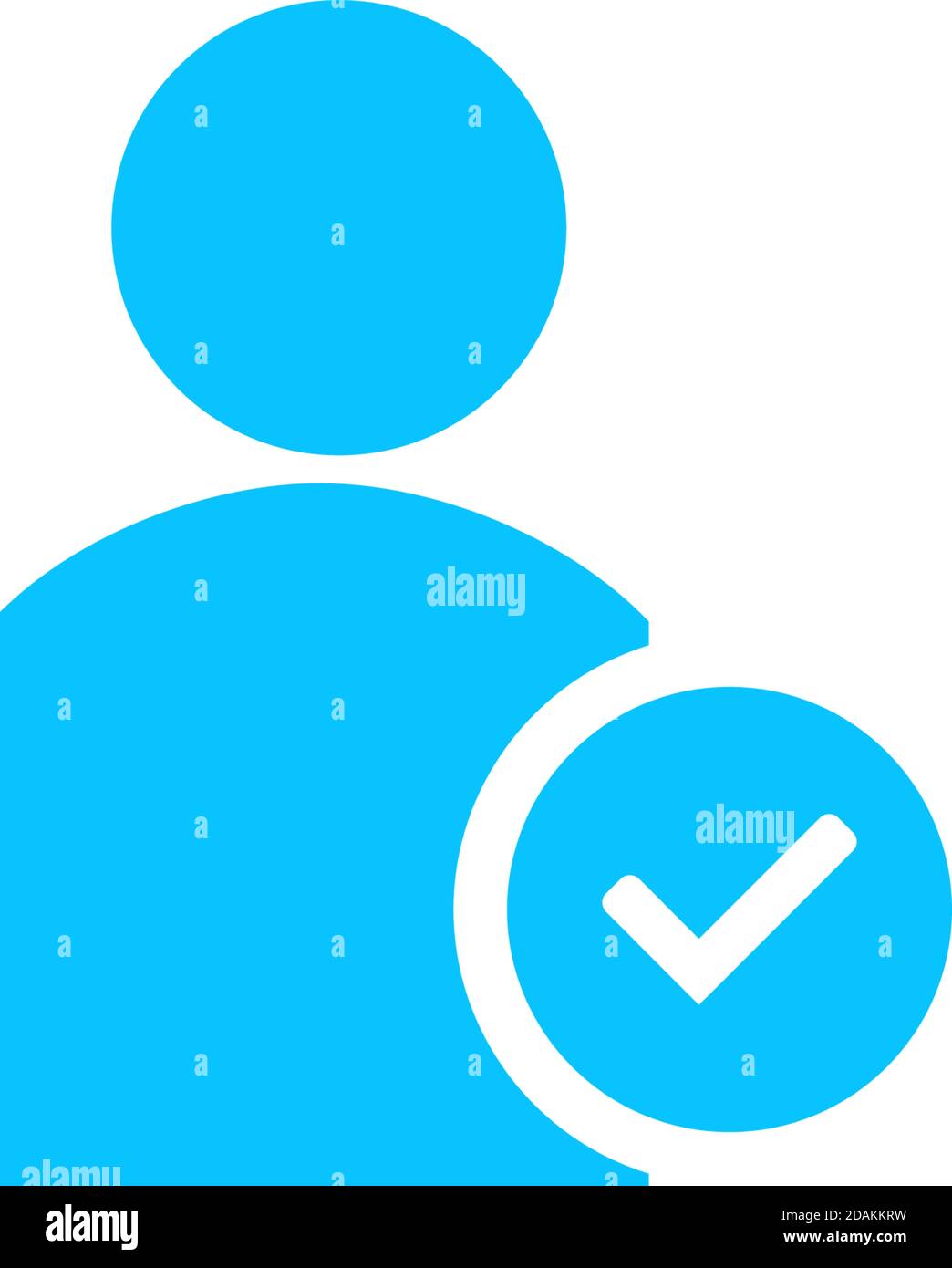 User check icon flat. Blue pictogram on white background. Vector ...