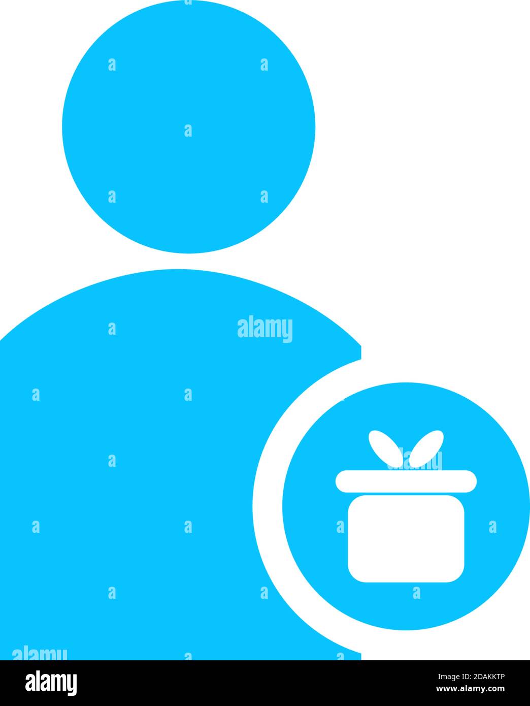 Delivery man icon flat. Blue pictogram on white background. Vector ...