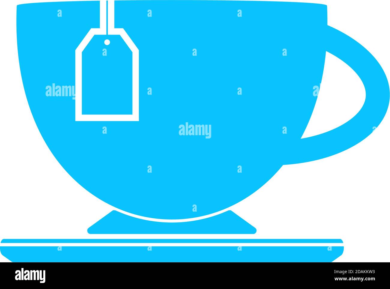 Tea icon flat. Blue pictogram on white background. Vector illustration ...
