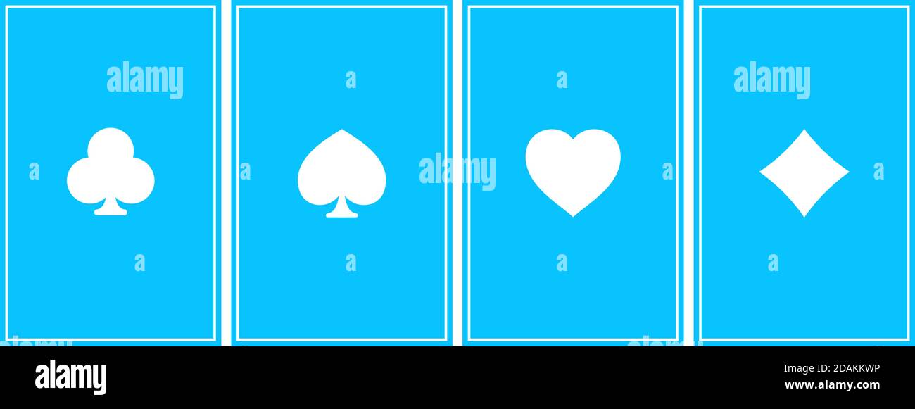 Poker icon flat. Blue pictogram on white background. Vector ...