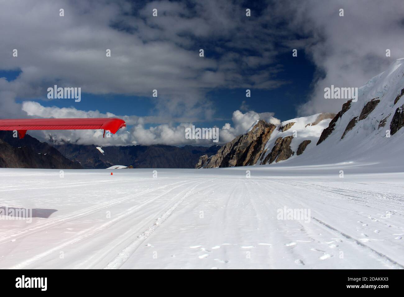 Glacier landing at Don Sheldon Amphitheater, Alaska Stock Photo - Alamy