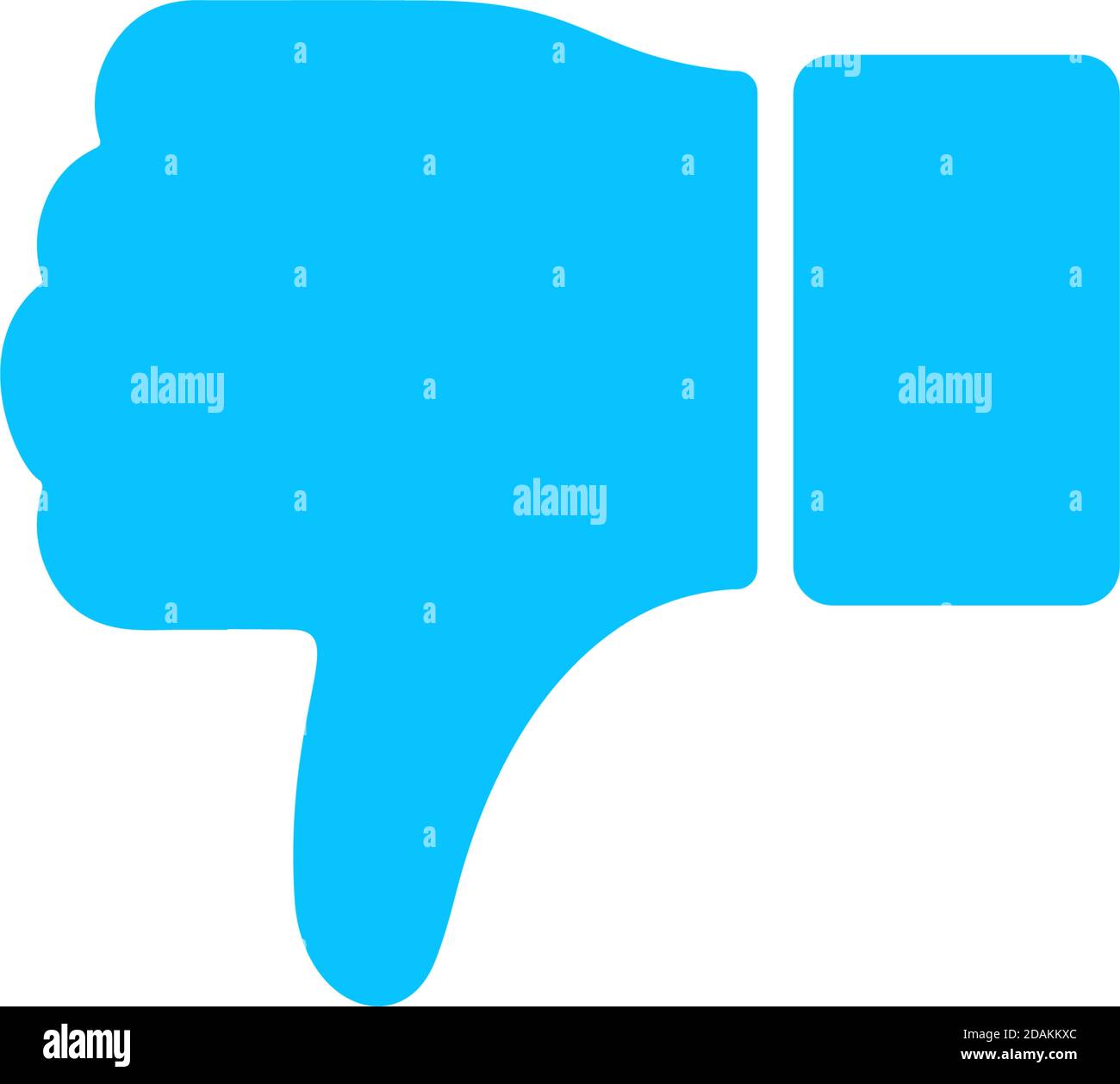 Thumbs down icon flat. Blue pictogram on white background. Vector ...