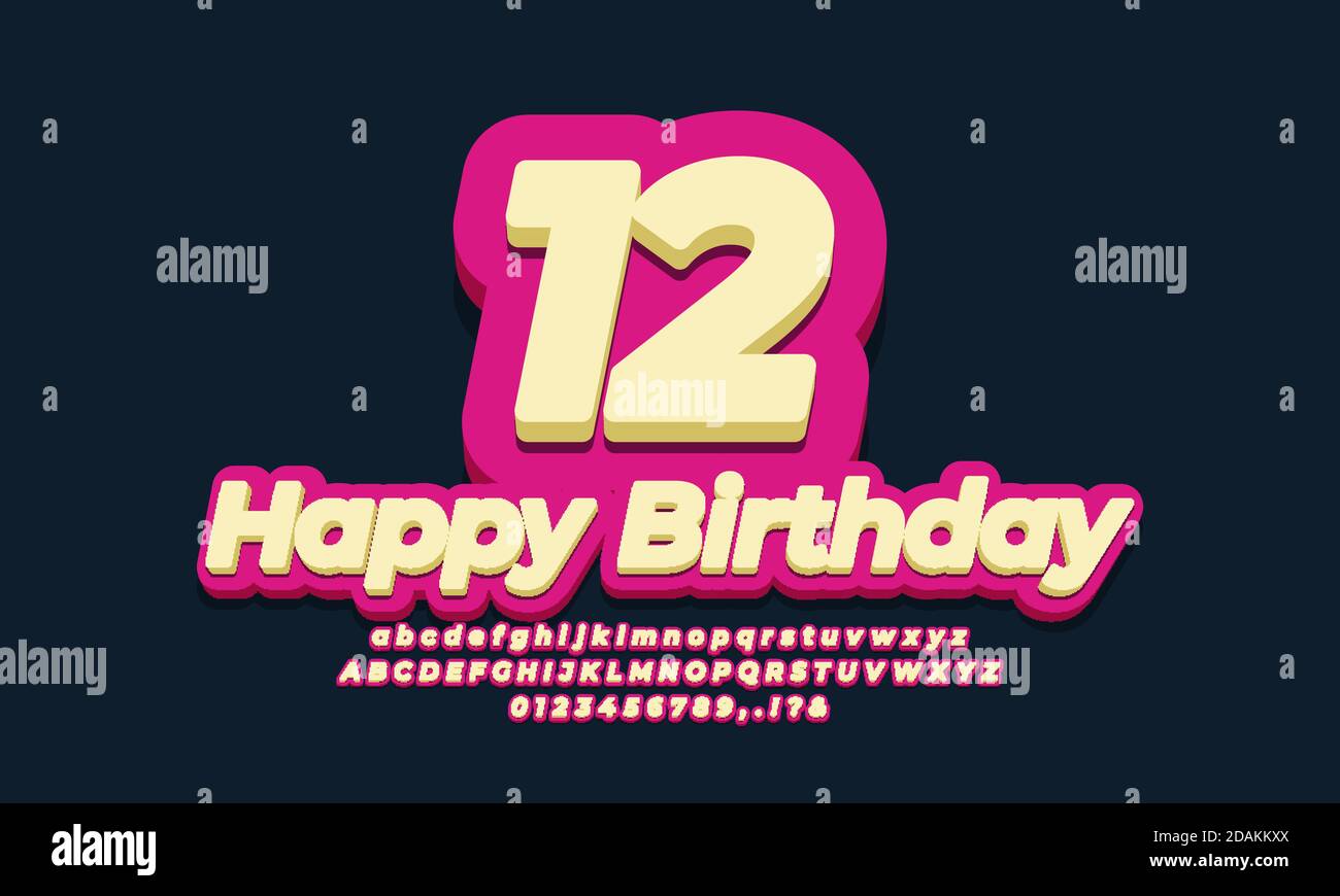 Number 12 Twelve Stock Vector Images - Alamy