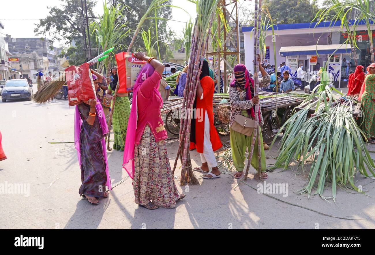 Beawar, Rajasthan, India, Nov. 13, 2020: Rajasthani women buys ...