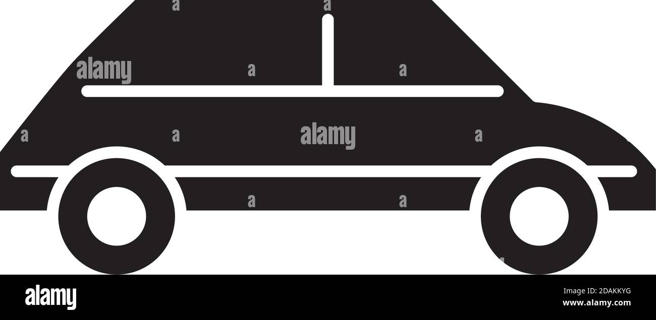 car transport side view, silhouette icon isolated on white background ...