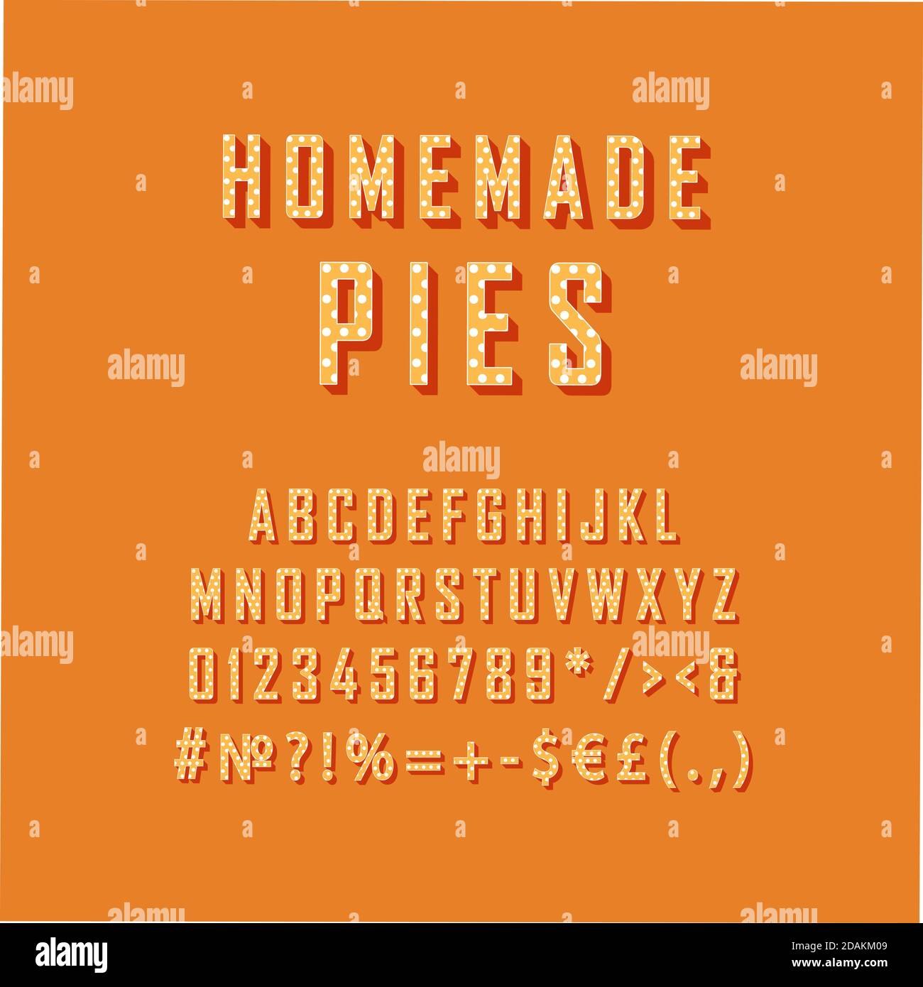 Homemade pies vintage 3d vector alphabet set Stock Vector Image & Art ...