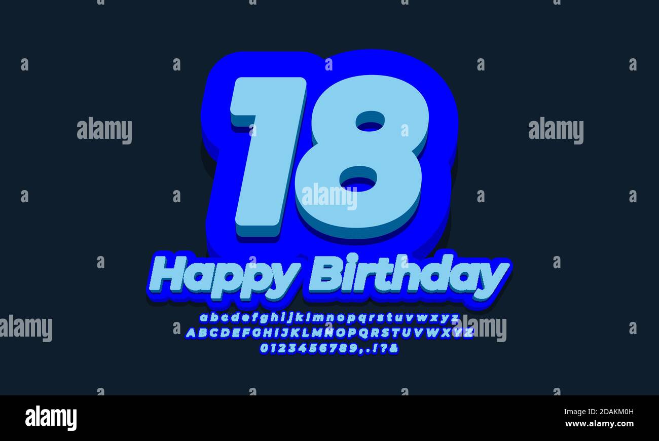 3d number 18 Stock Vector Images - Alamy