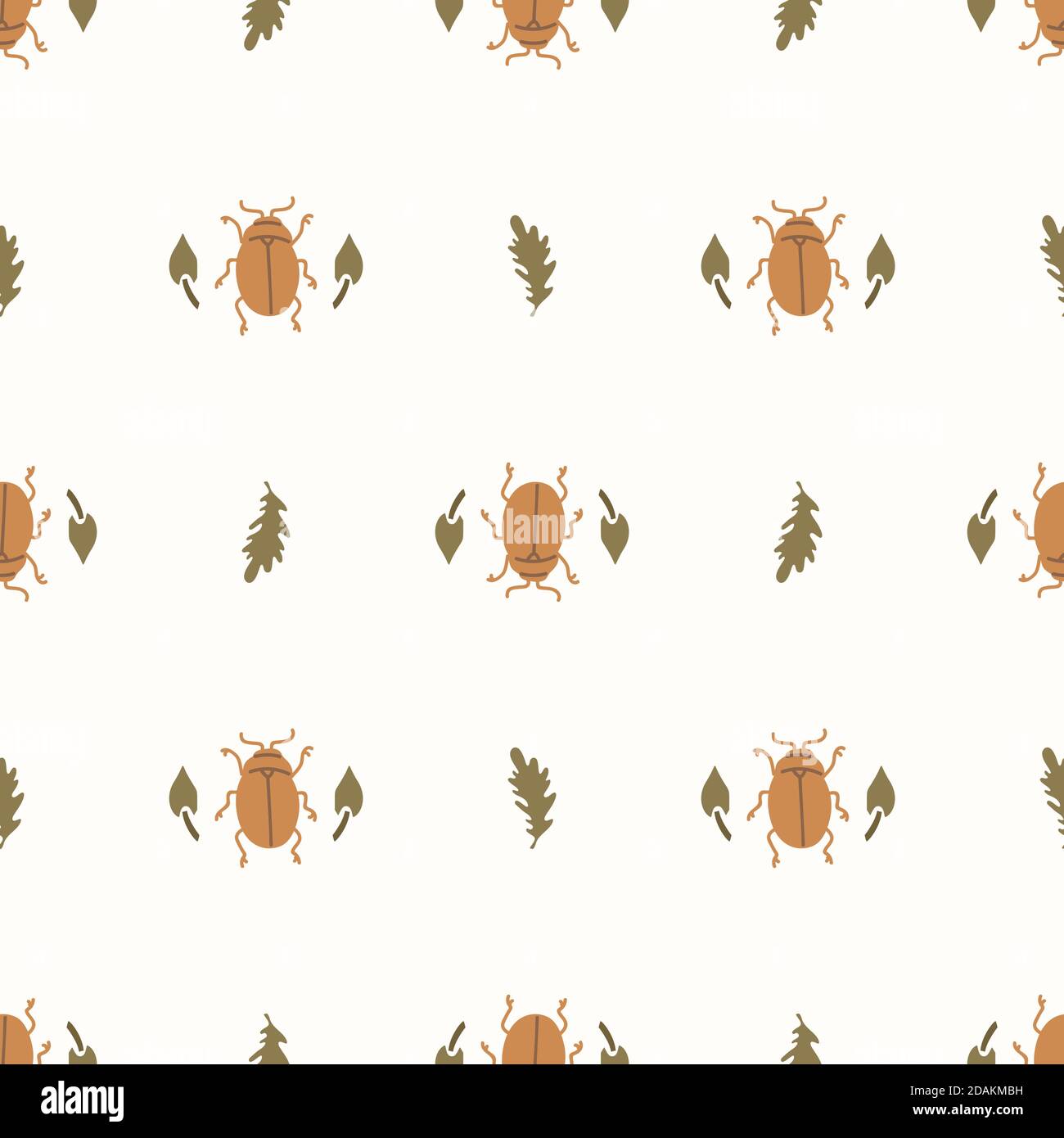 Seamless background beetle insect gender neutral pattern. Whimsical ...