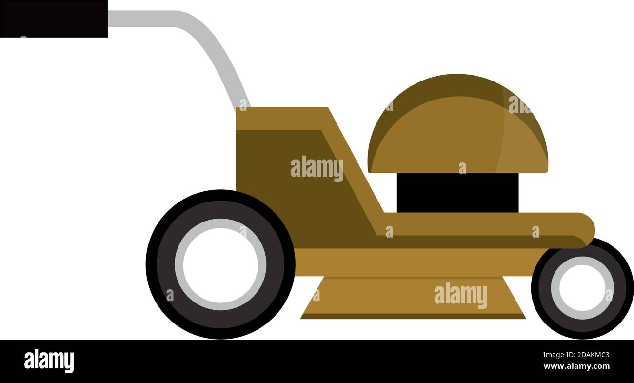 lawn mower, cut machine isolated on white background vector ...