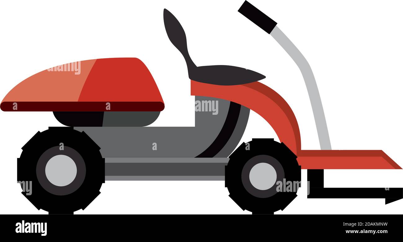 mower grass technology machine isolated on white background vector ...