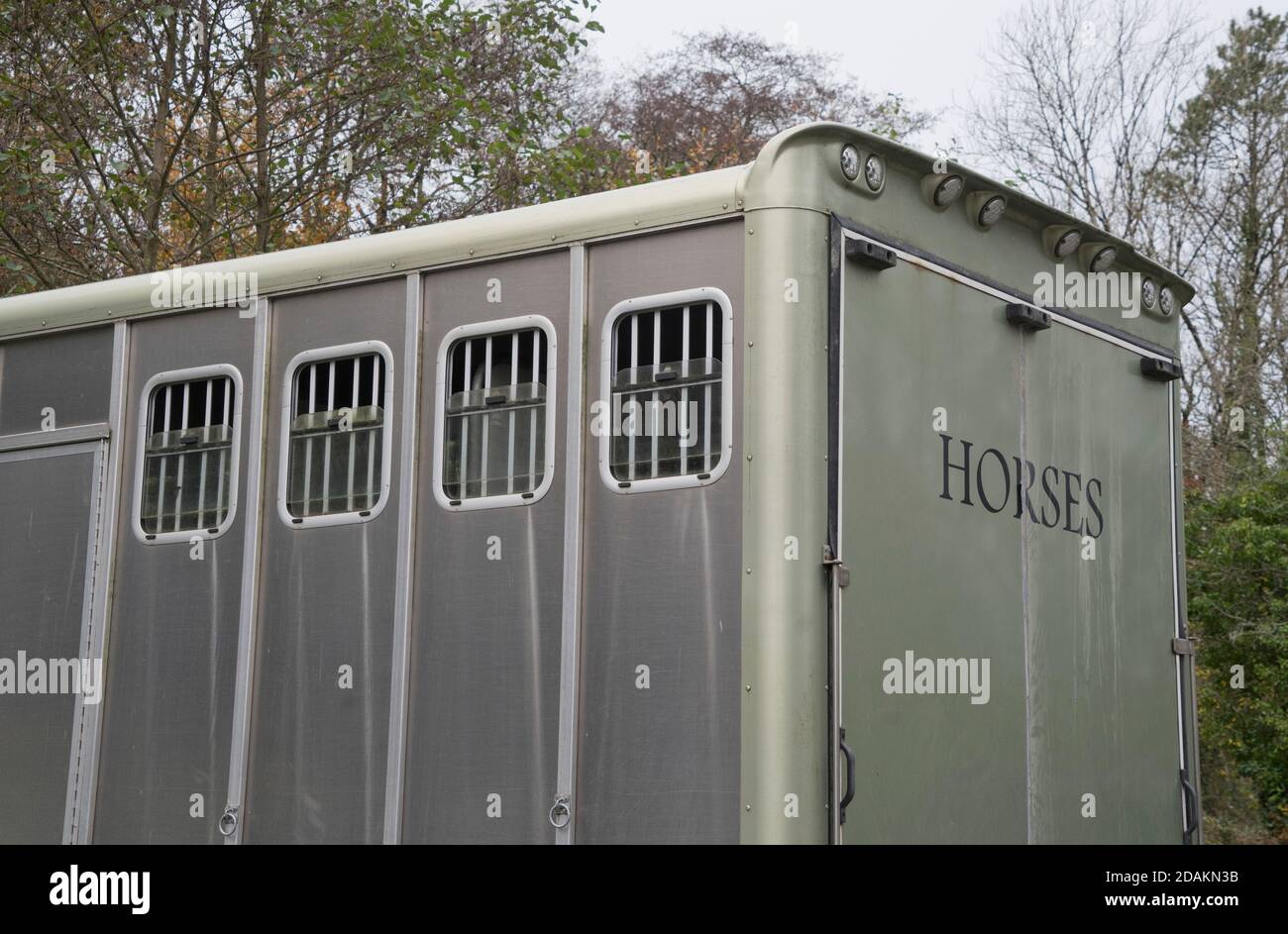 Horse carrier at the Rheidol riding centre in Capel Bangor in ...