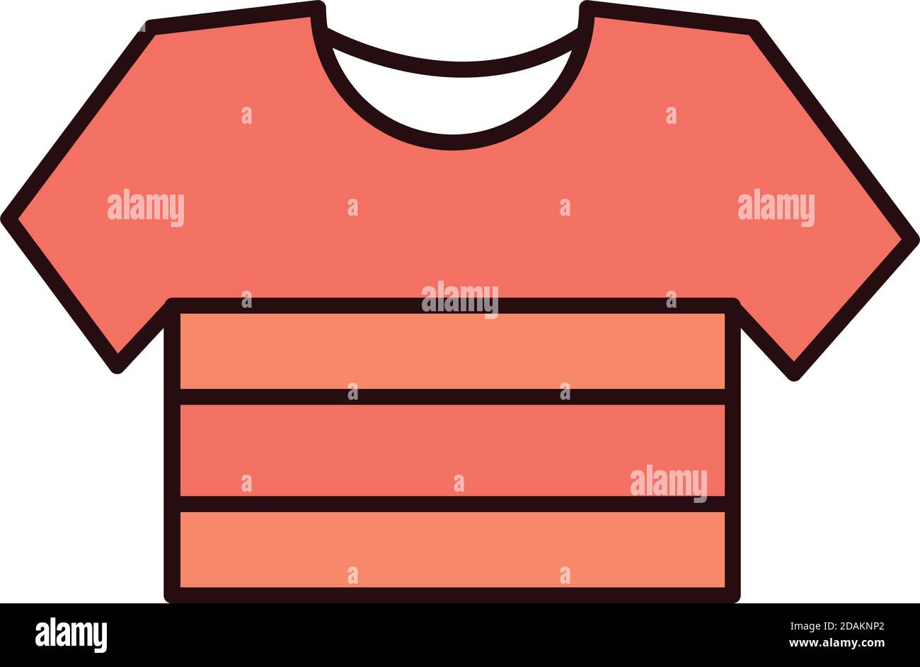 striped shirt sport clothes vector illustration line and fill icon ...
