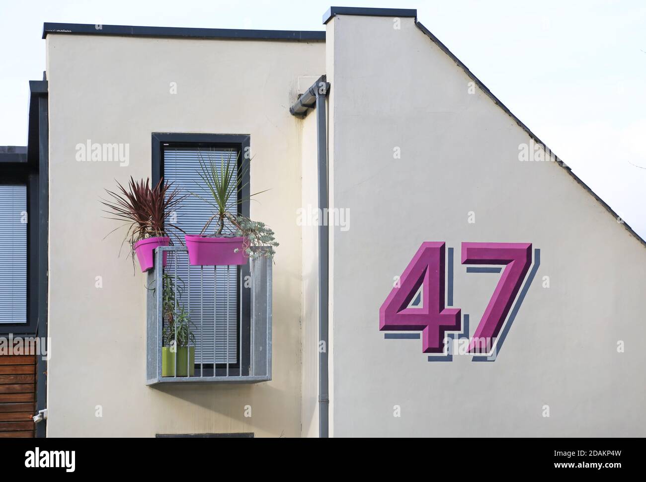 Giant house number. A modern house in Nunhead, south London, UK, with a ...