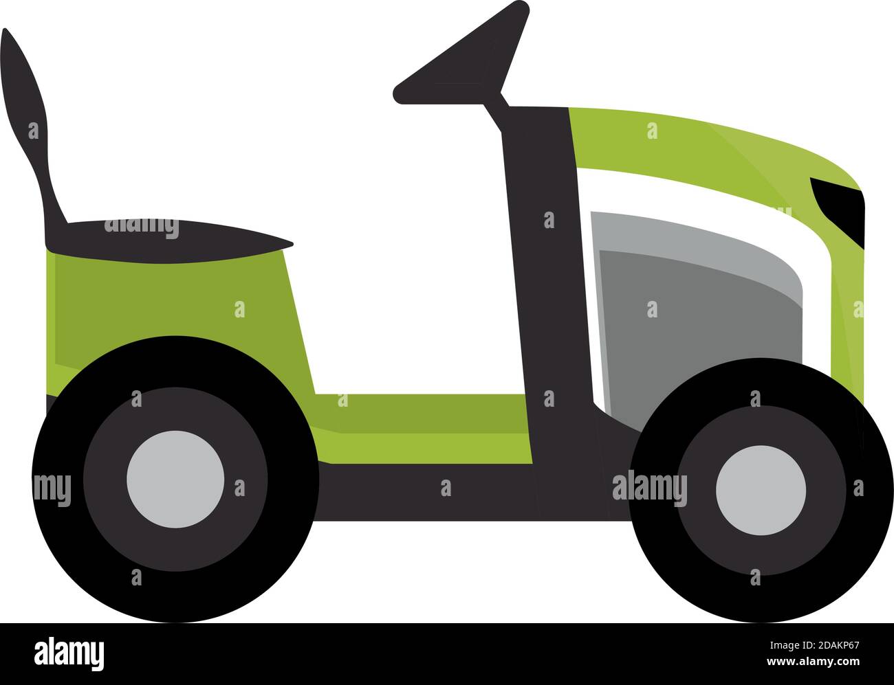 green machine lawn mower garden isolated on white background vector ...