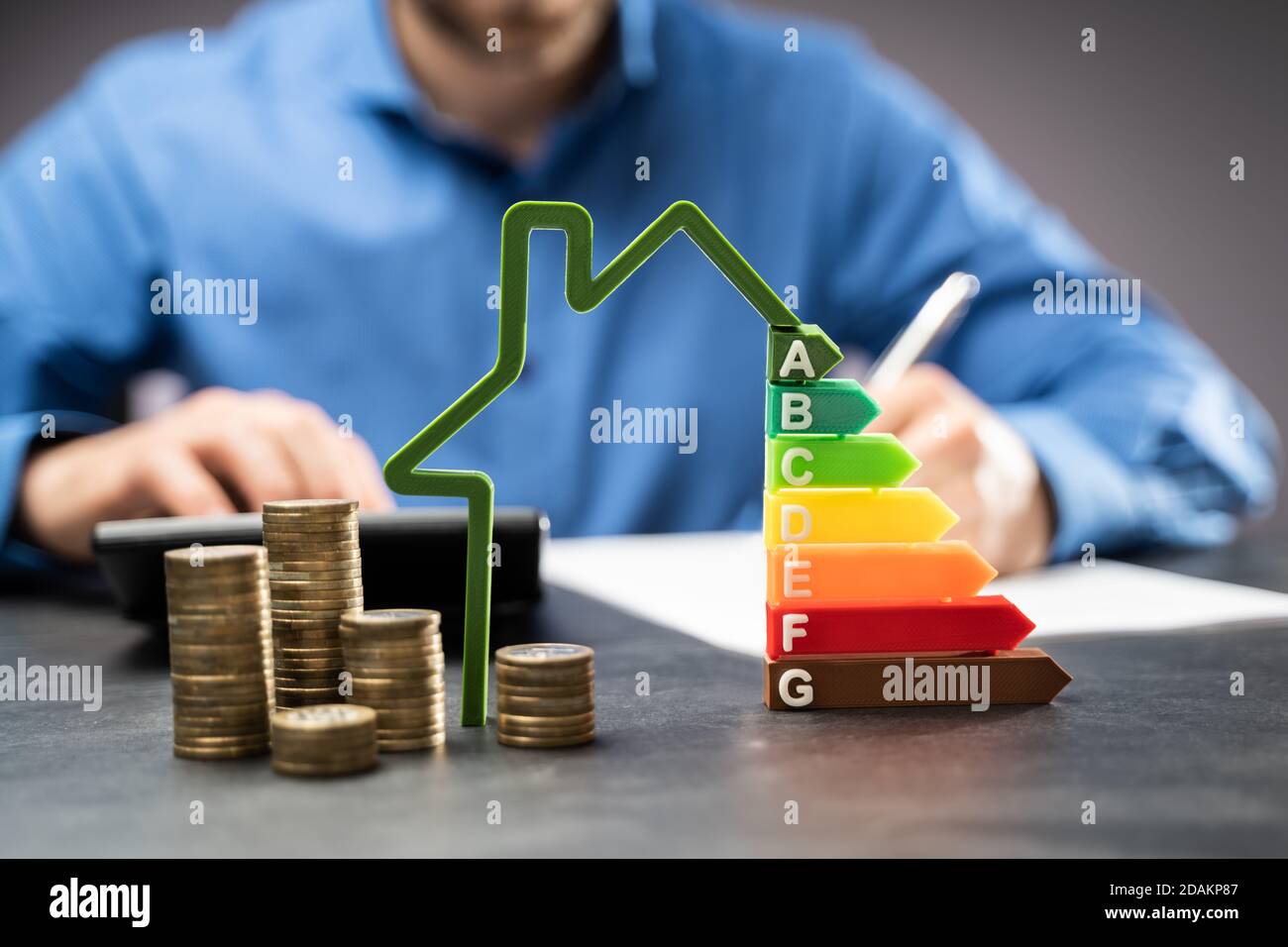 Energy Efficient Property Report. House Environment Rating Stock Photo ...