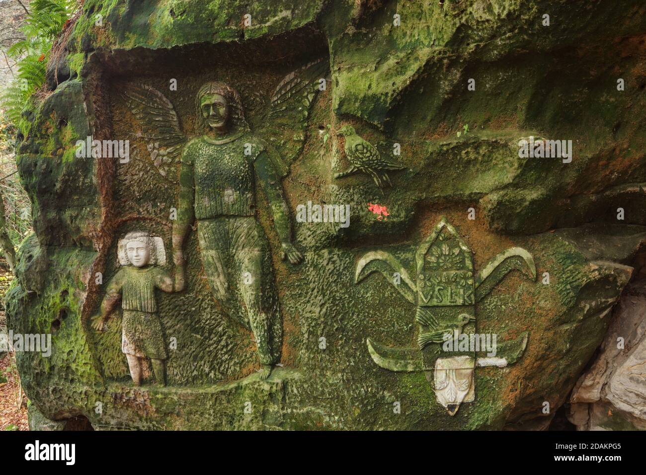 Tobias guided by the Archangel Raphael depicted in the rock relief by ...