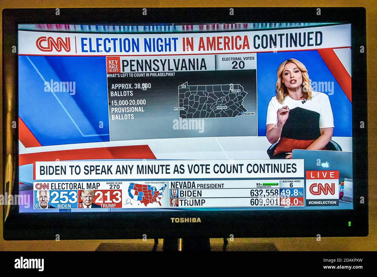 TV cable television screen monitor 2020 US presidential election ...