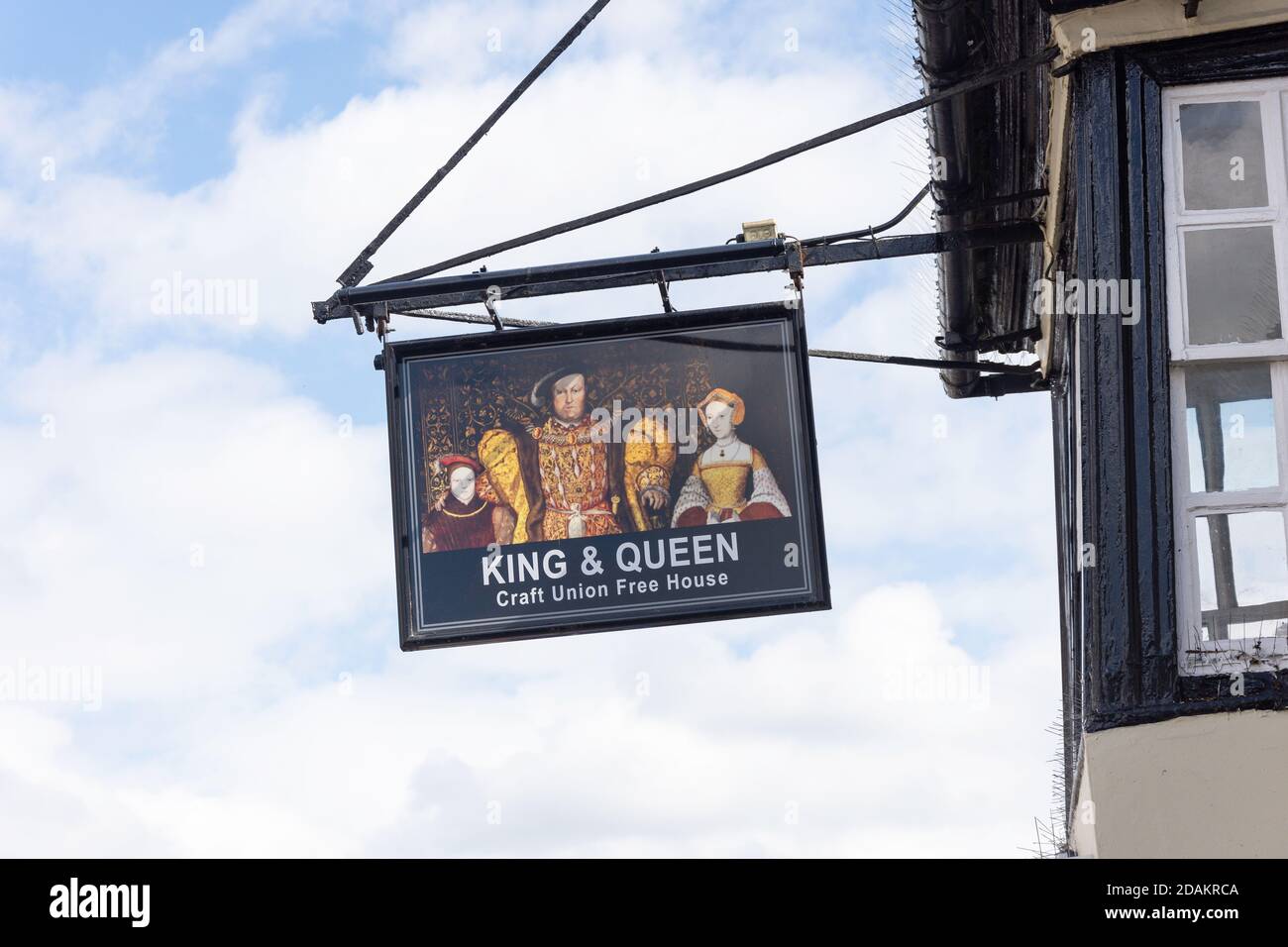 15th century The King & Queen Pub sign, Highworth High Street ...
