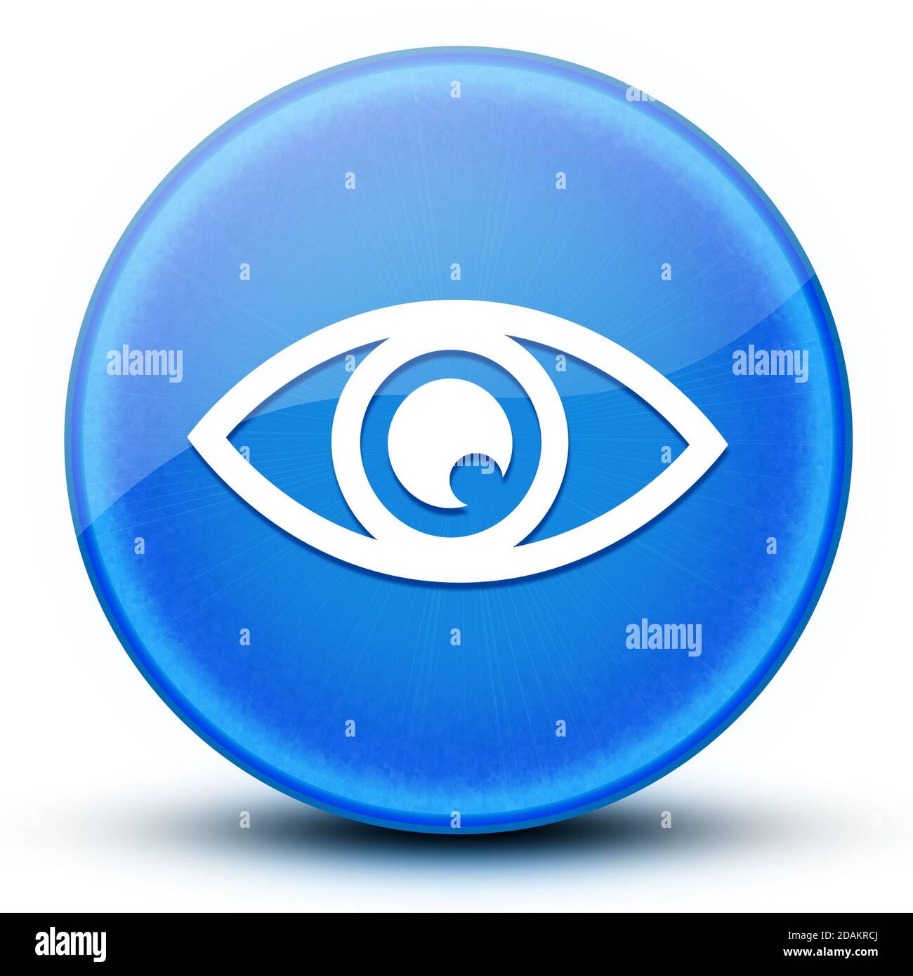Eye eyeball glossy blue round button abstract illustration Stock Photo ...