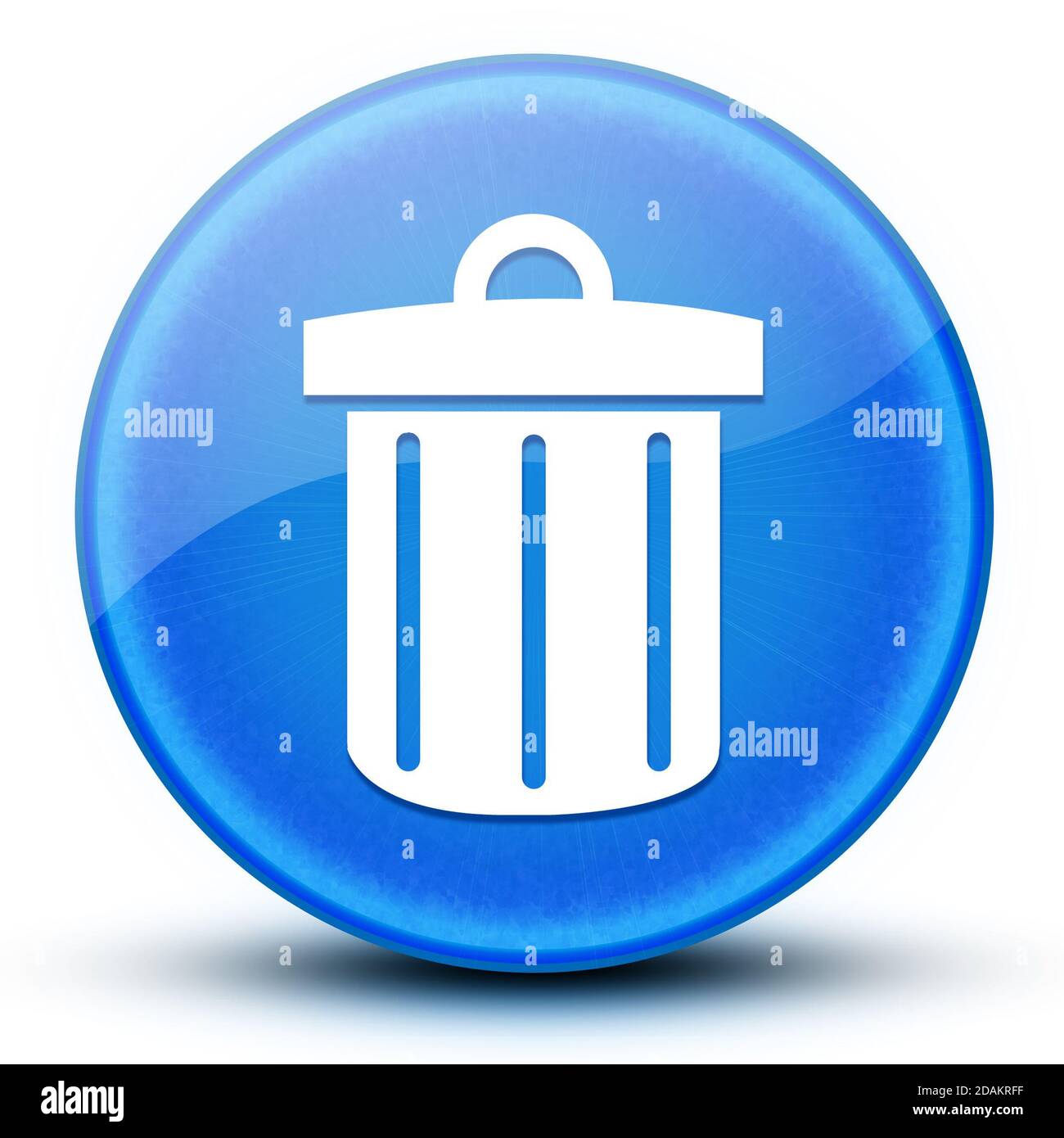 Recycle bin eyeball glossy blue round button abstract illustration ...