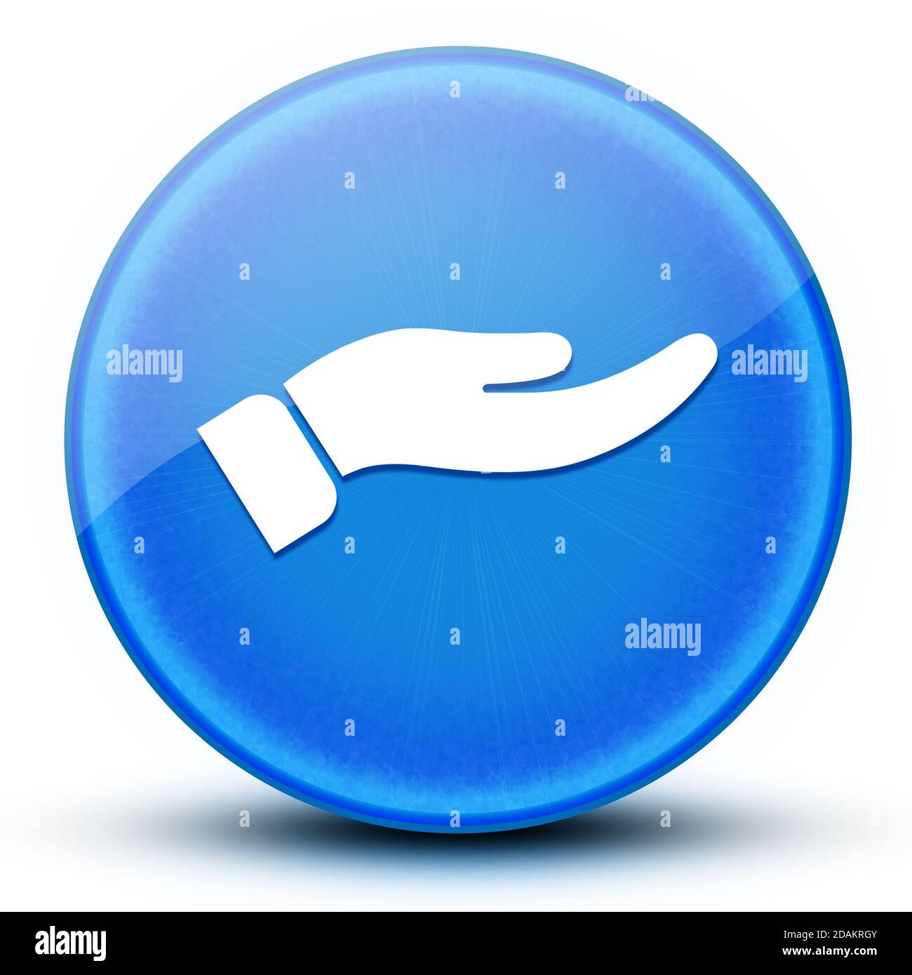 Hand eyeball glossy blue round button abstract illustration Stock Photo ...