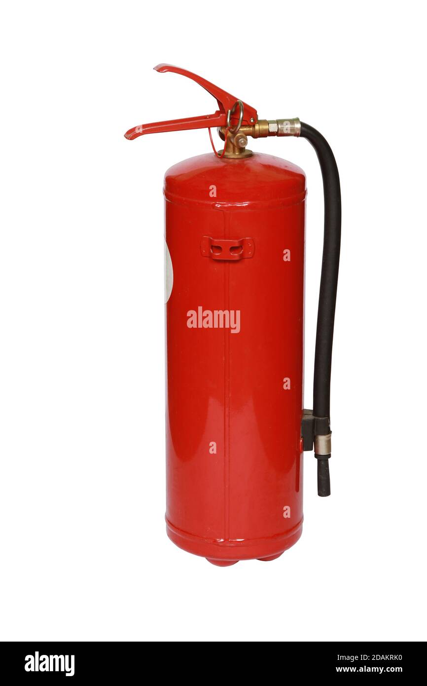 Vertical shot of a fire extinguisher on a white background Stock Photo ...