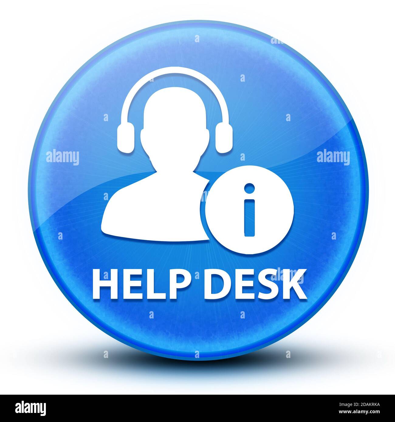 Help desk eyeball glossy blue round button abstract illustration Stock ...
