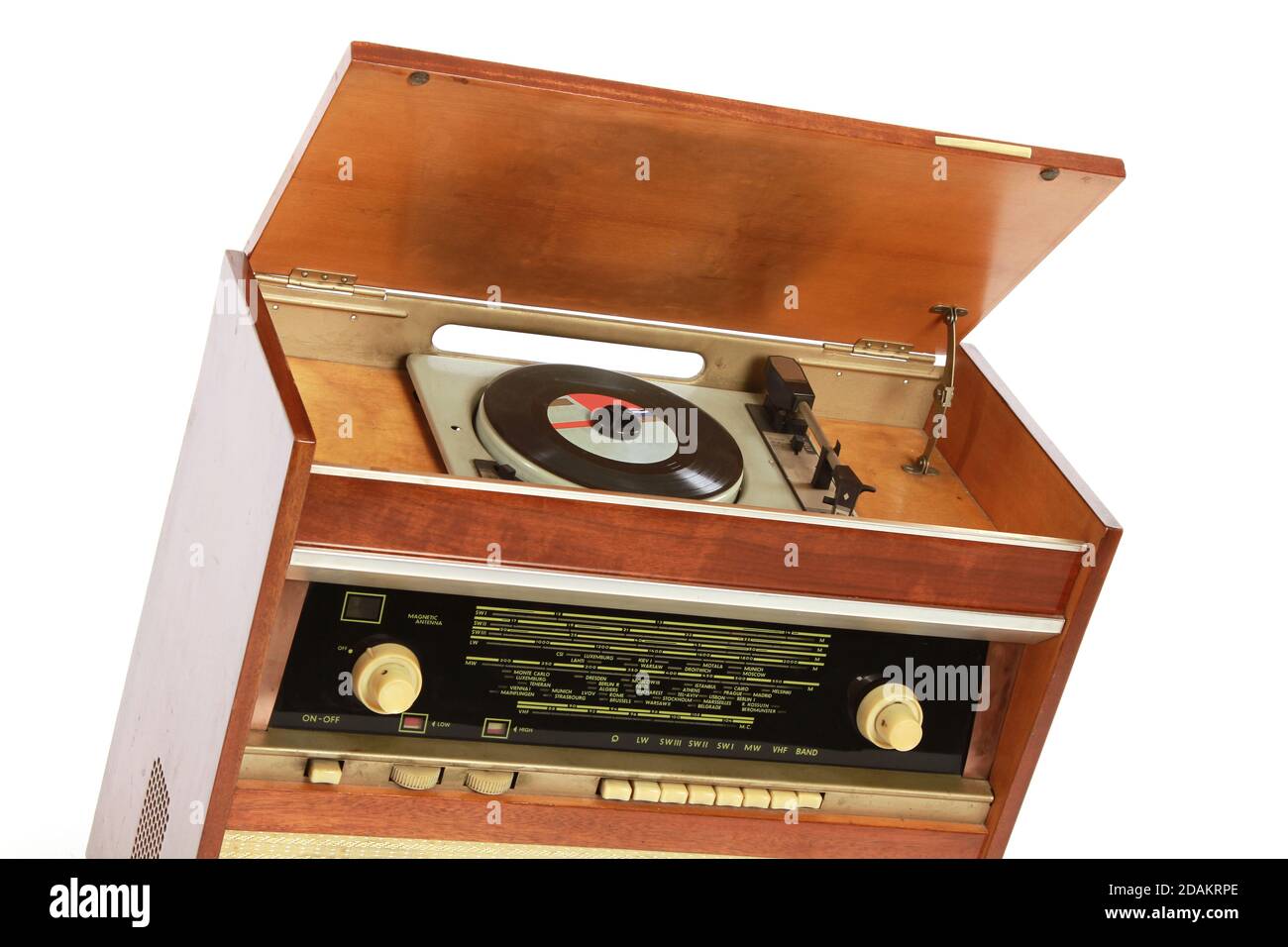 Vintage radio on a white background Stock Photo - Alamy