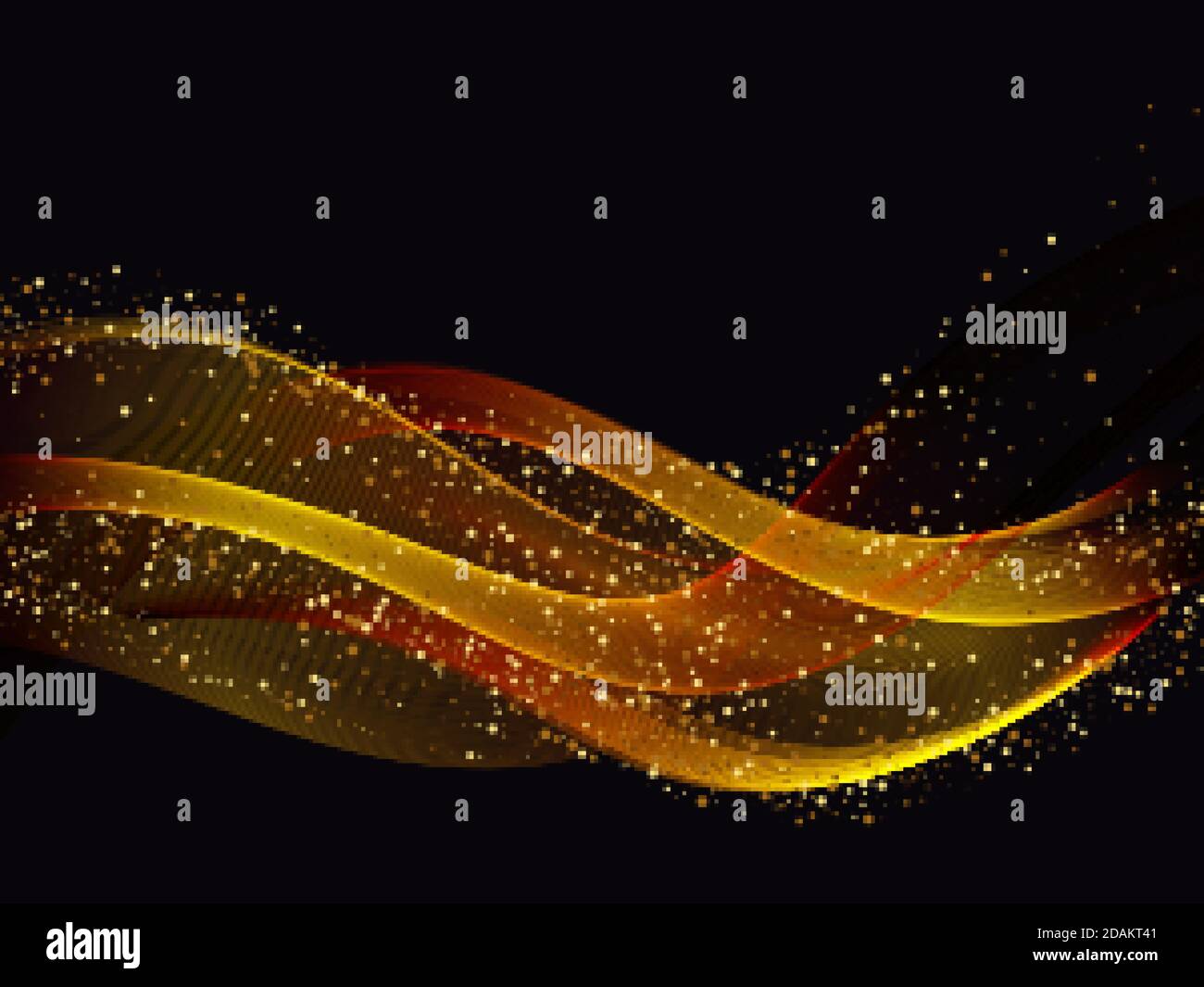 Abstract gold wave design element with glitter effect on dark background Stock Vector Image ...