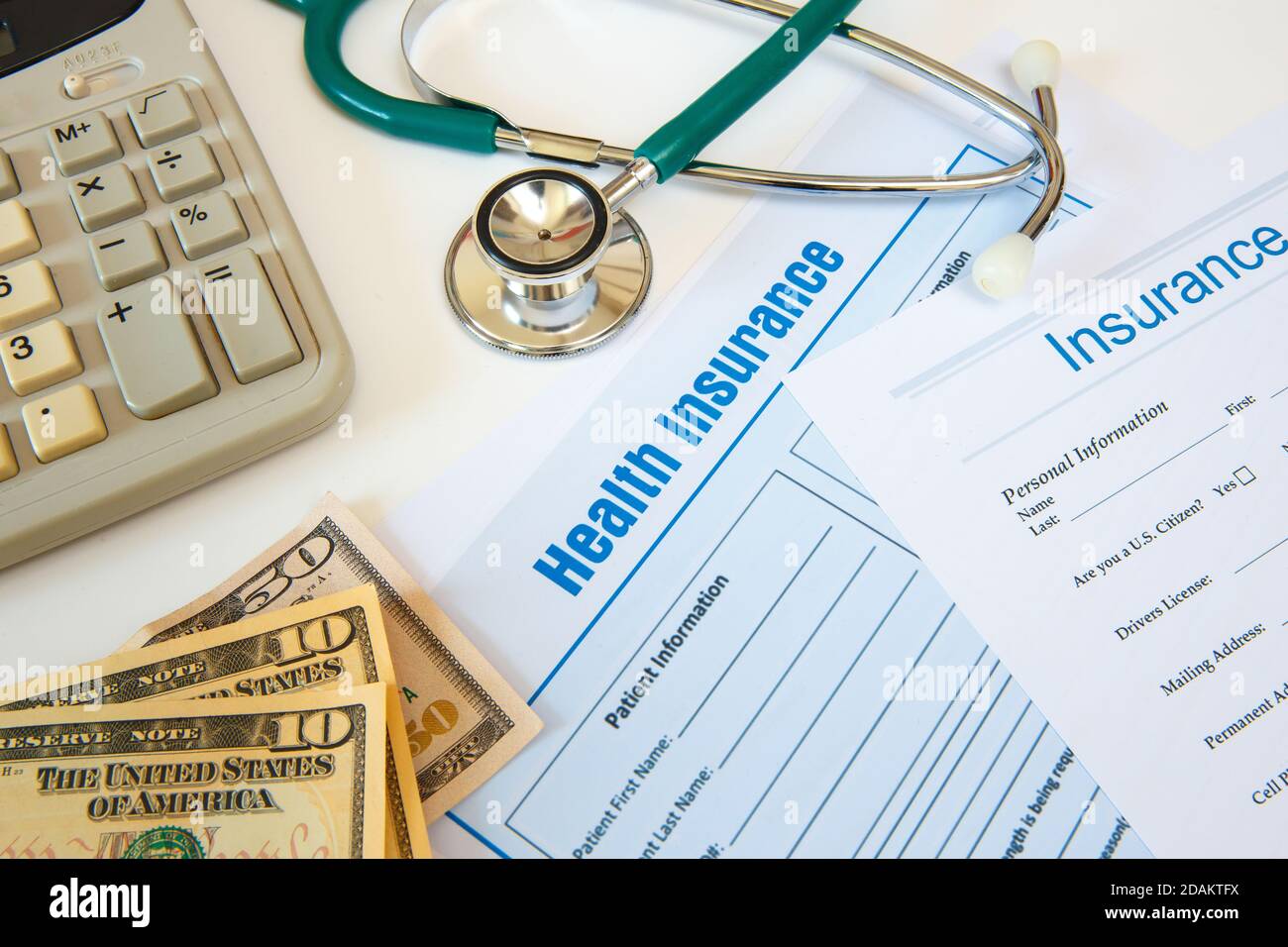 Health insurance with insurance claim form and stethoscope. Health ...