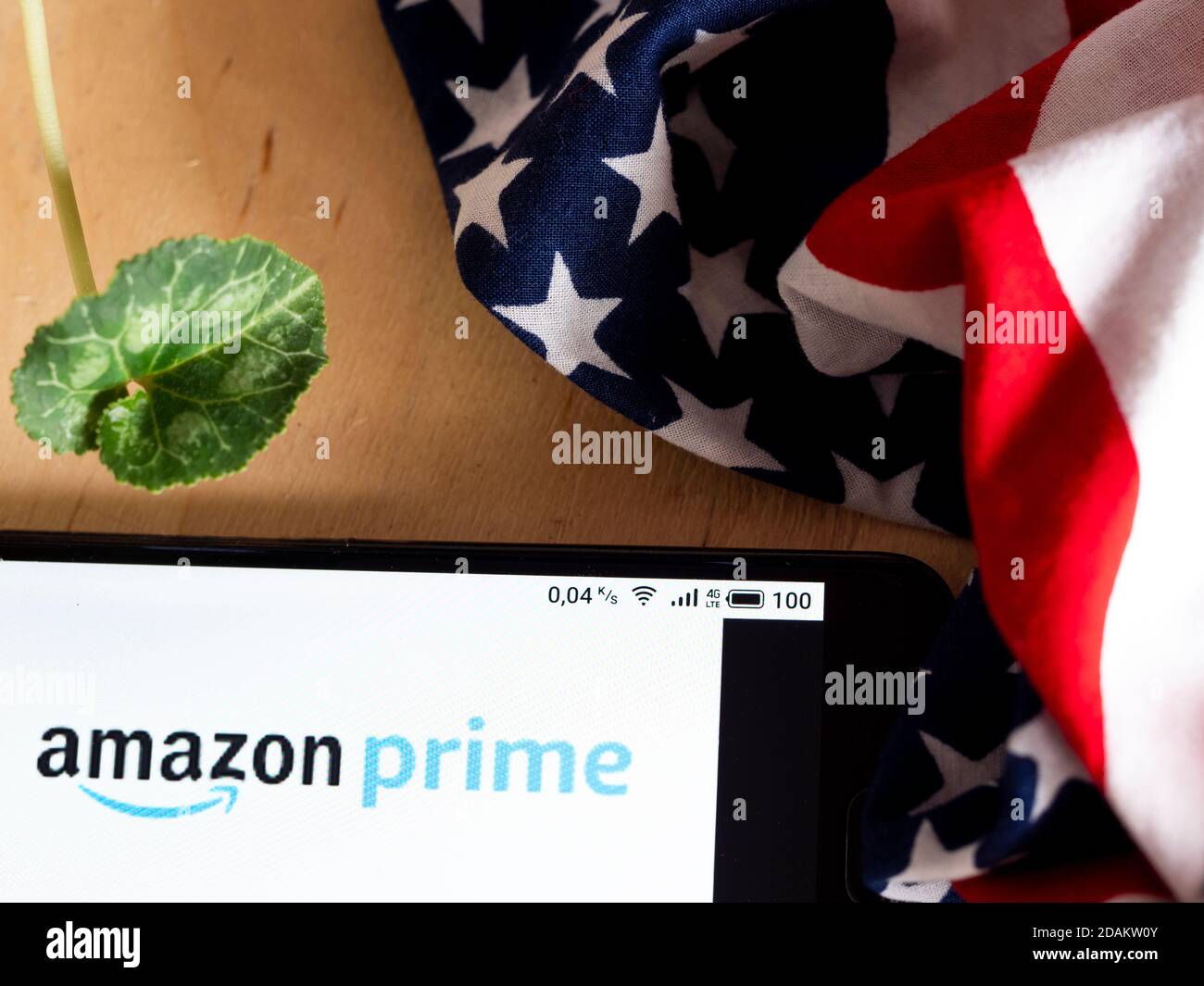 In this photo illustration an Amazon Prime logo is seen displayed on a ...