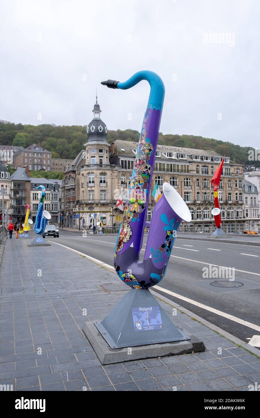 Dinant, Belgium - October 13 2020 : The streets of beautidul city of ...