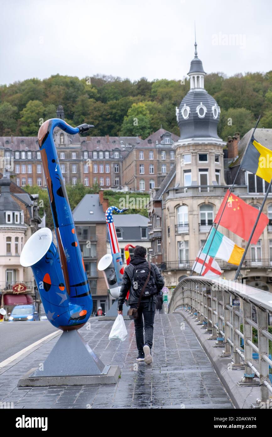 Dinant, Belgium - October 13 2020 : The streets of beautidul city of ...