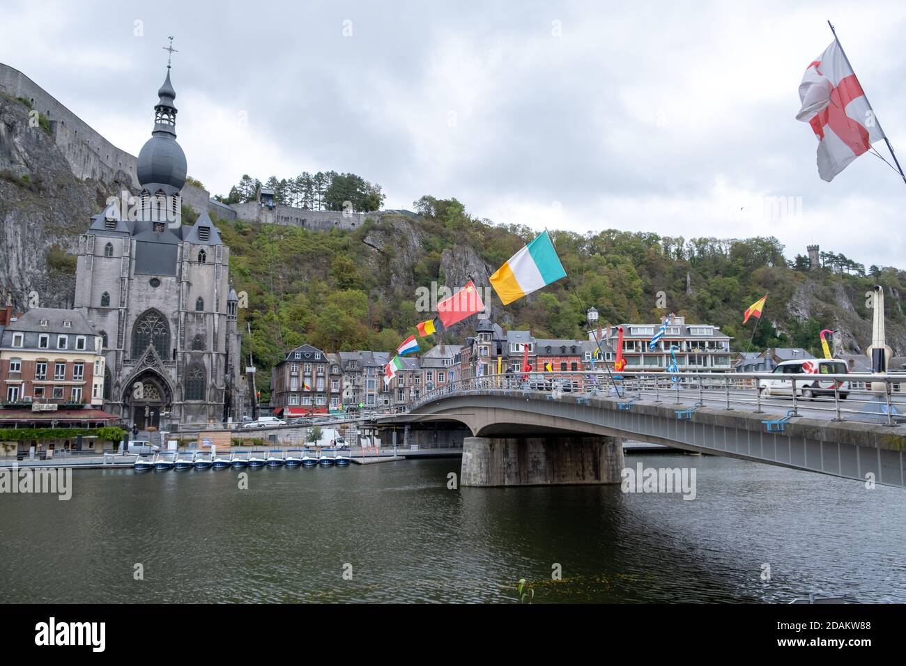 Dinant, Belgium - October 13 2020 : The streets of beautidul city of ...