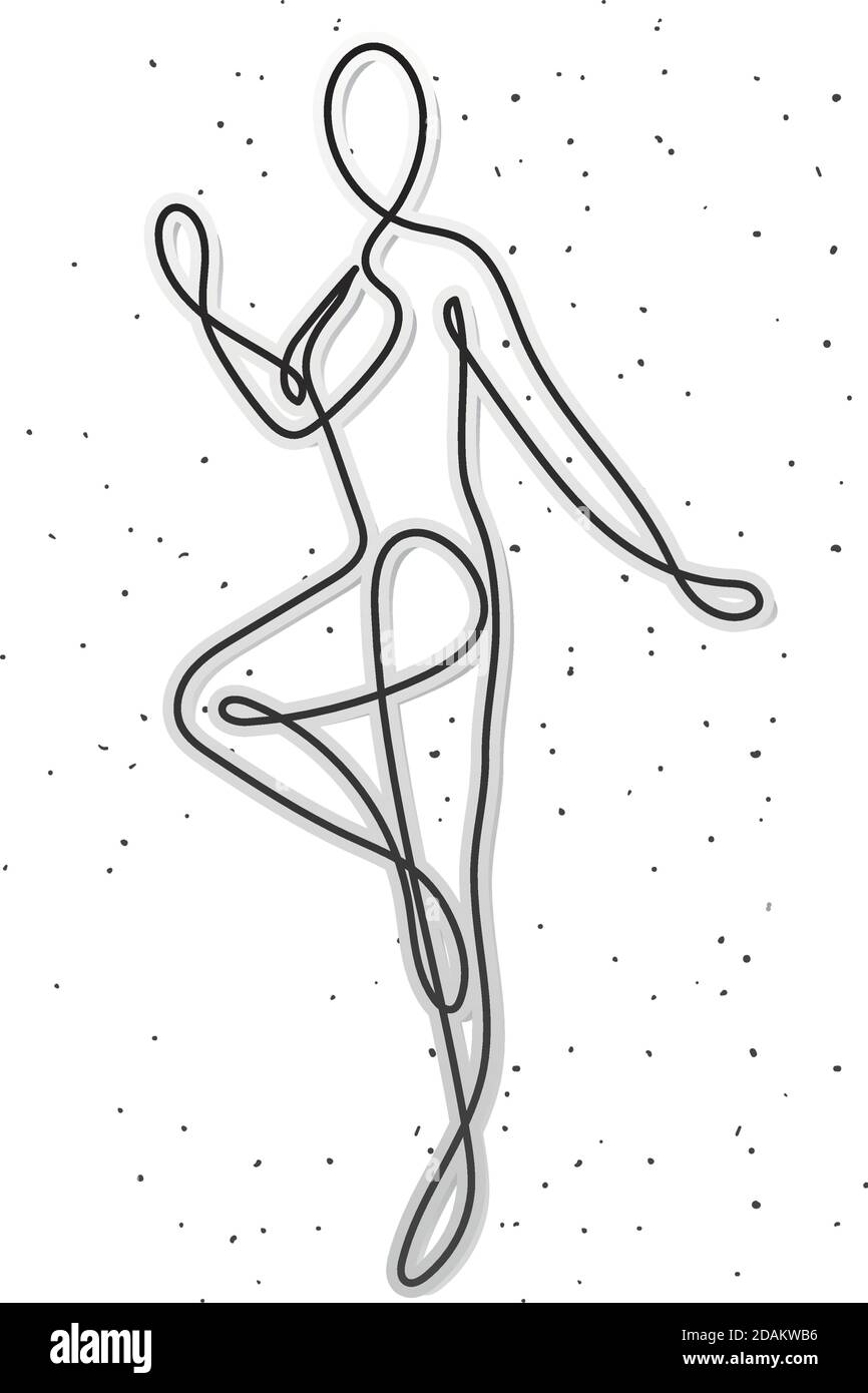 line woman body with arms on white background Stock Vector Image & Art ...