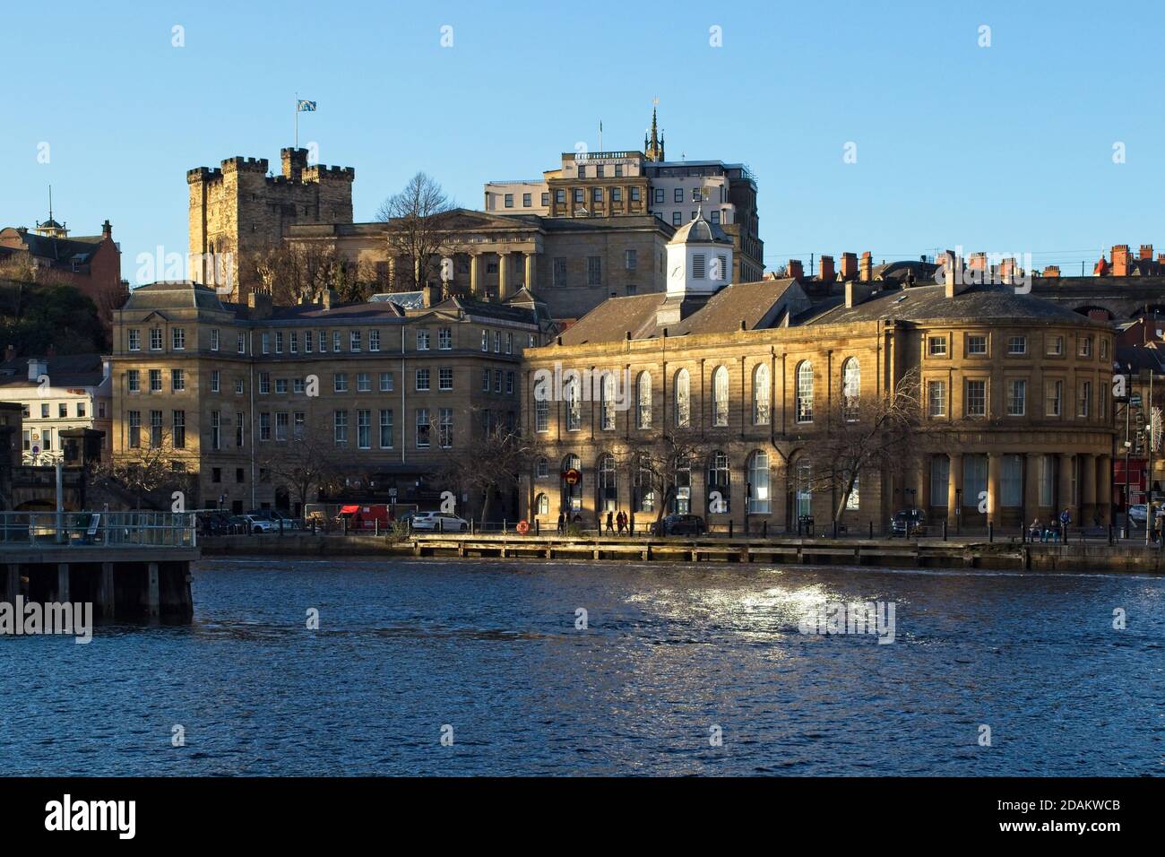 Beautiful old buildings along the Quayside in Newcastle, Tyne and Wear ...