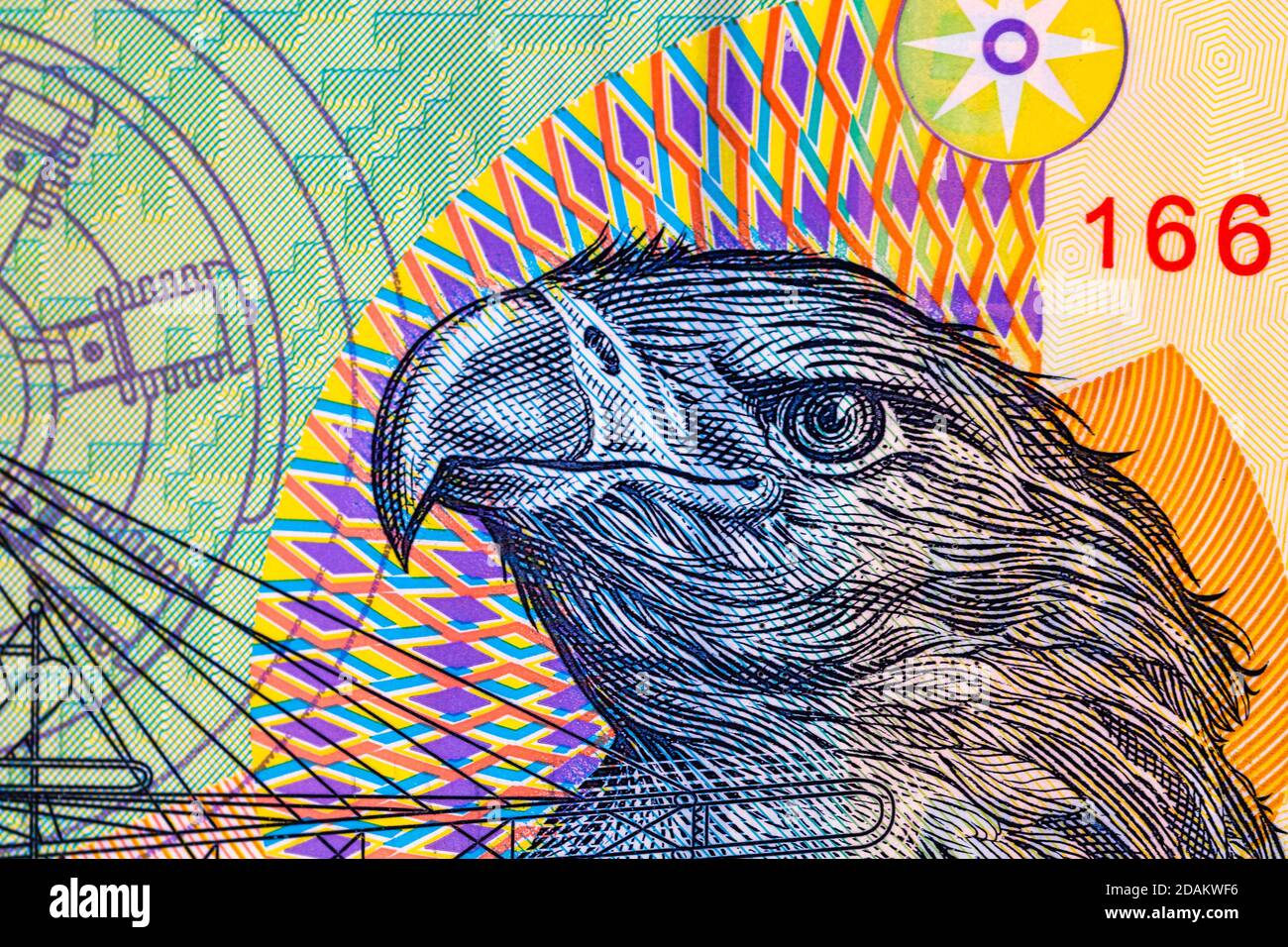 Selective focus on detail of lei banknotes. Close up macro detail of ...