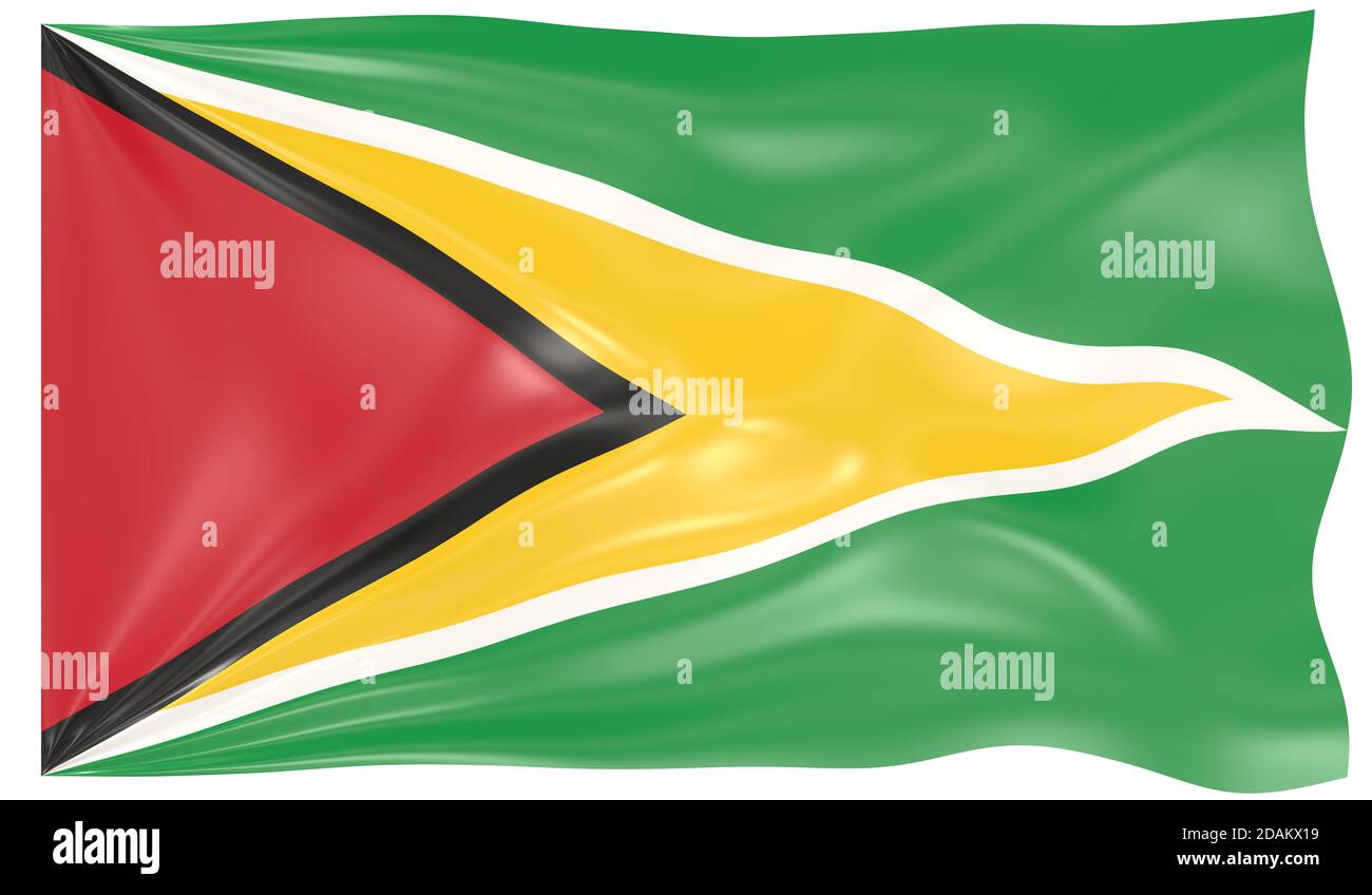 3d Illustration of a Waving Flag of Guyana Stock Photo - Alamy