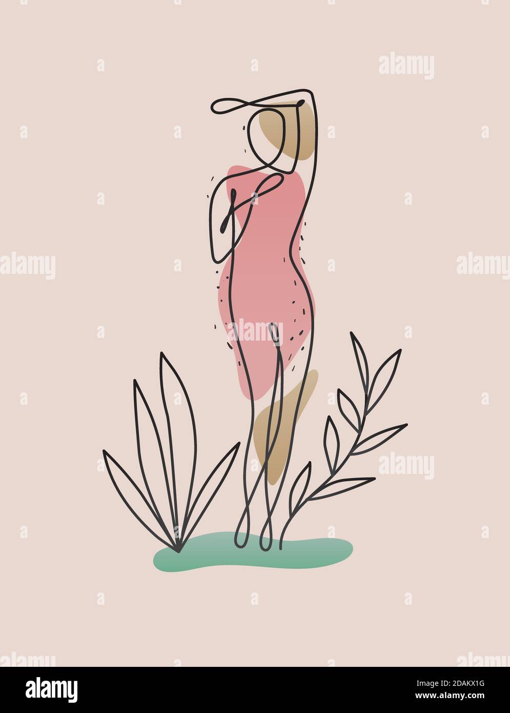 line woman body in pink background Stock Vector Image & Art - Alamy