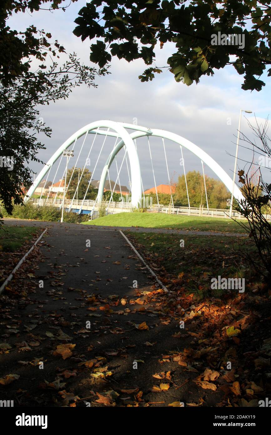 Irvine, North Ayrshire, Scotland, UK New Bridge Foulertoun Arches over ...