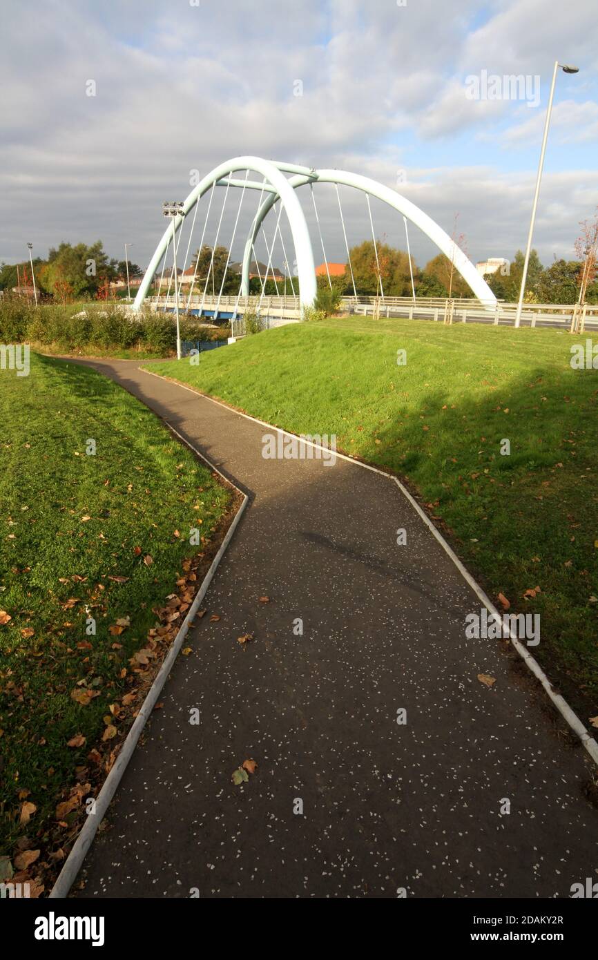 Irvine, North Ayrshire, Scotland, UK New Bridge Foulertoun Arches over ...