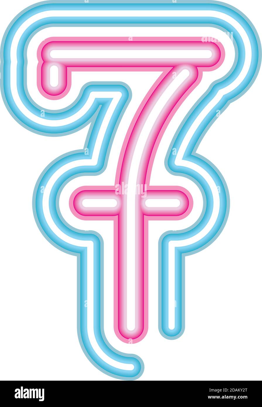 Glowing pink color neon number hi-res stock photography and images - Alamy