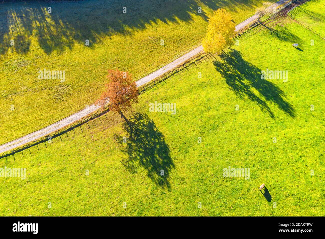 a sunny farm landscape from above Stock Photo - Alamy