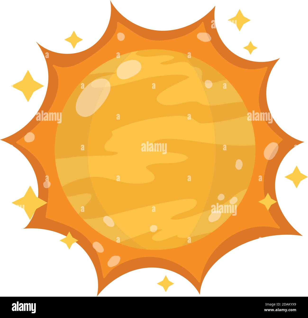 space sun galaxy astronomy in cartoon style vector illustration Stock ...