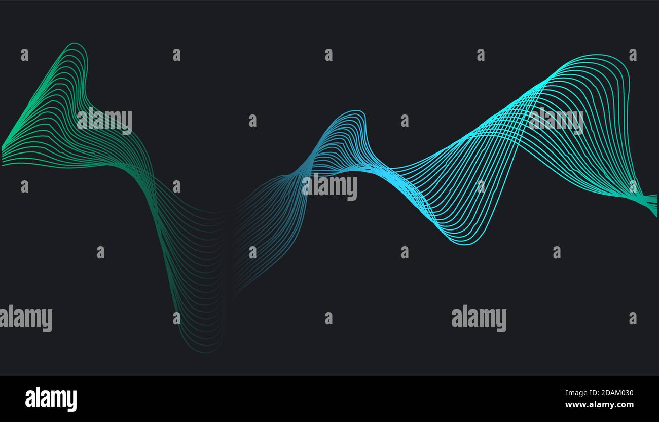 Smooth flowing blue wave lines soundwave. Vector illustration Stock ...
