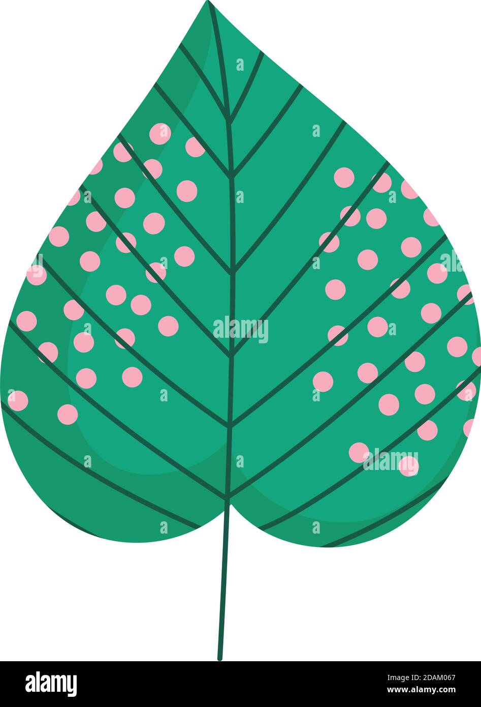 leaf nature foliage decoration dots icon on white background vector ...