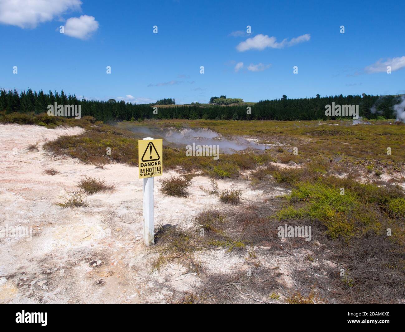 Danger Sign Geothermal Activity Craters Of The Moon Taupo Stock Photo ...