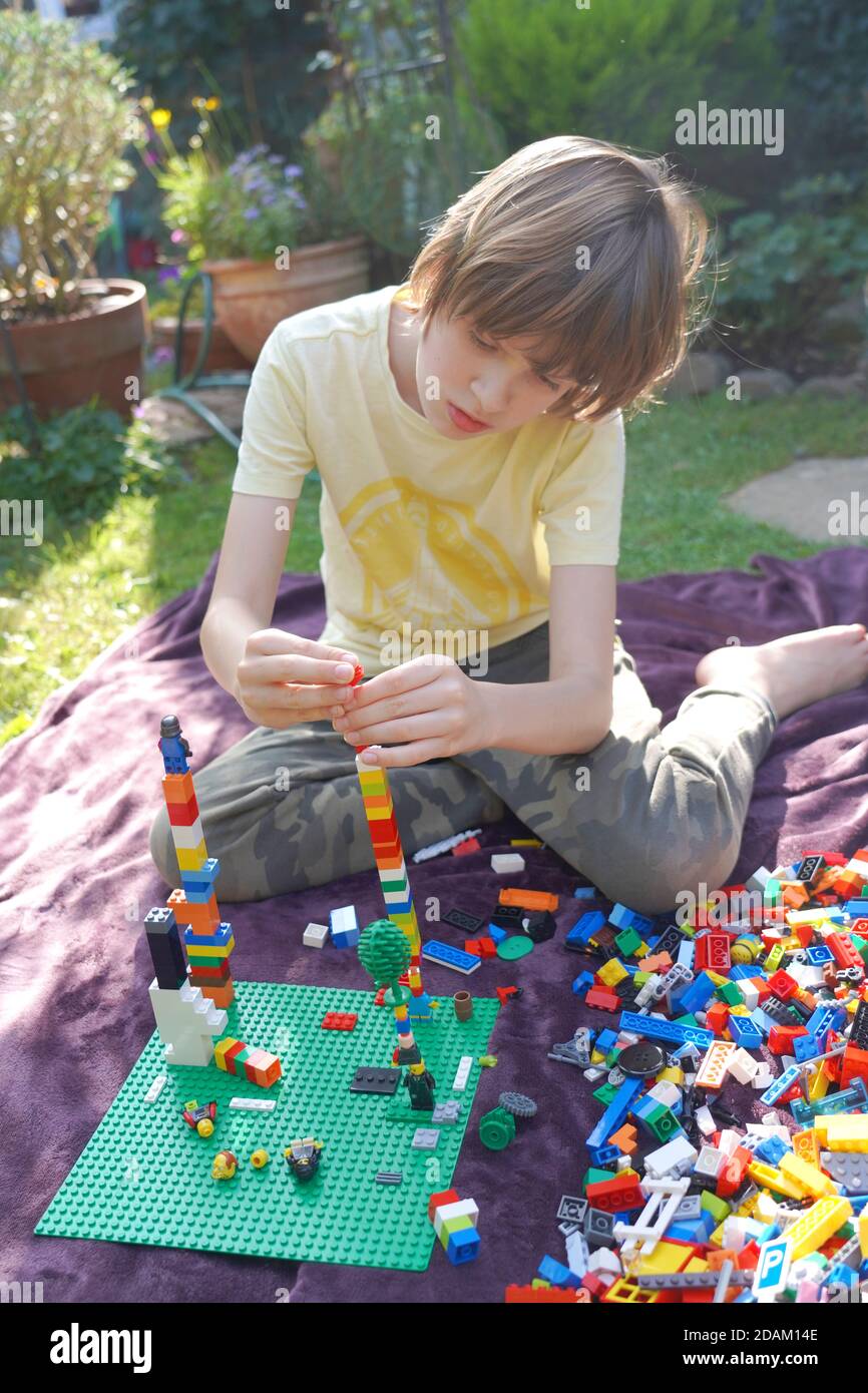 Child playing with lego hi-res stock photography and images - Alamy